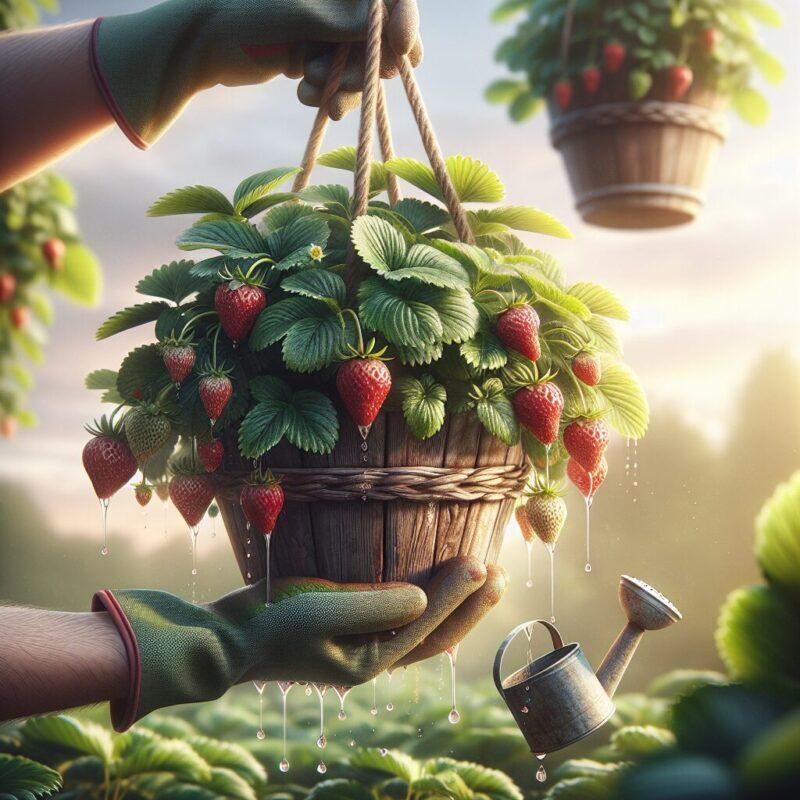 How To Care For A Hanging Strawberry Plant - PlantopiaHub - Your ...